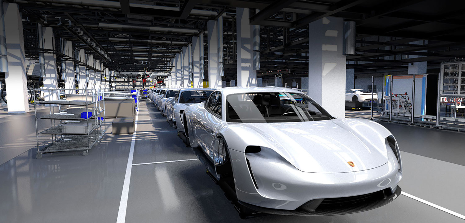 Porsche Taycan production line under construction - Electric & Hybrid ...